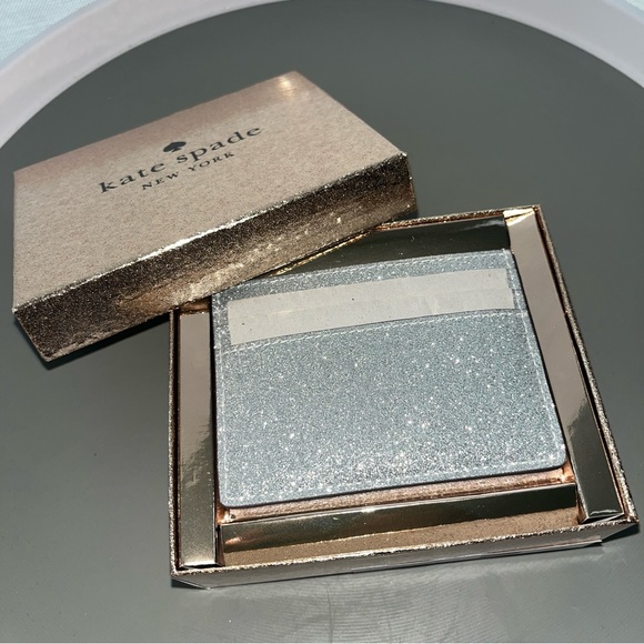 kate spade | Bags | Kate Spade Silver Glimmer Slim Card Holder | Poshmark